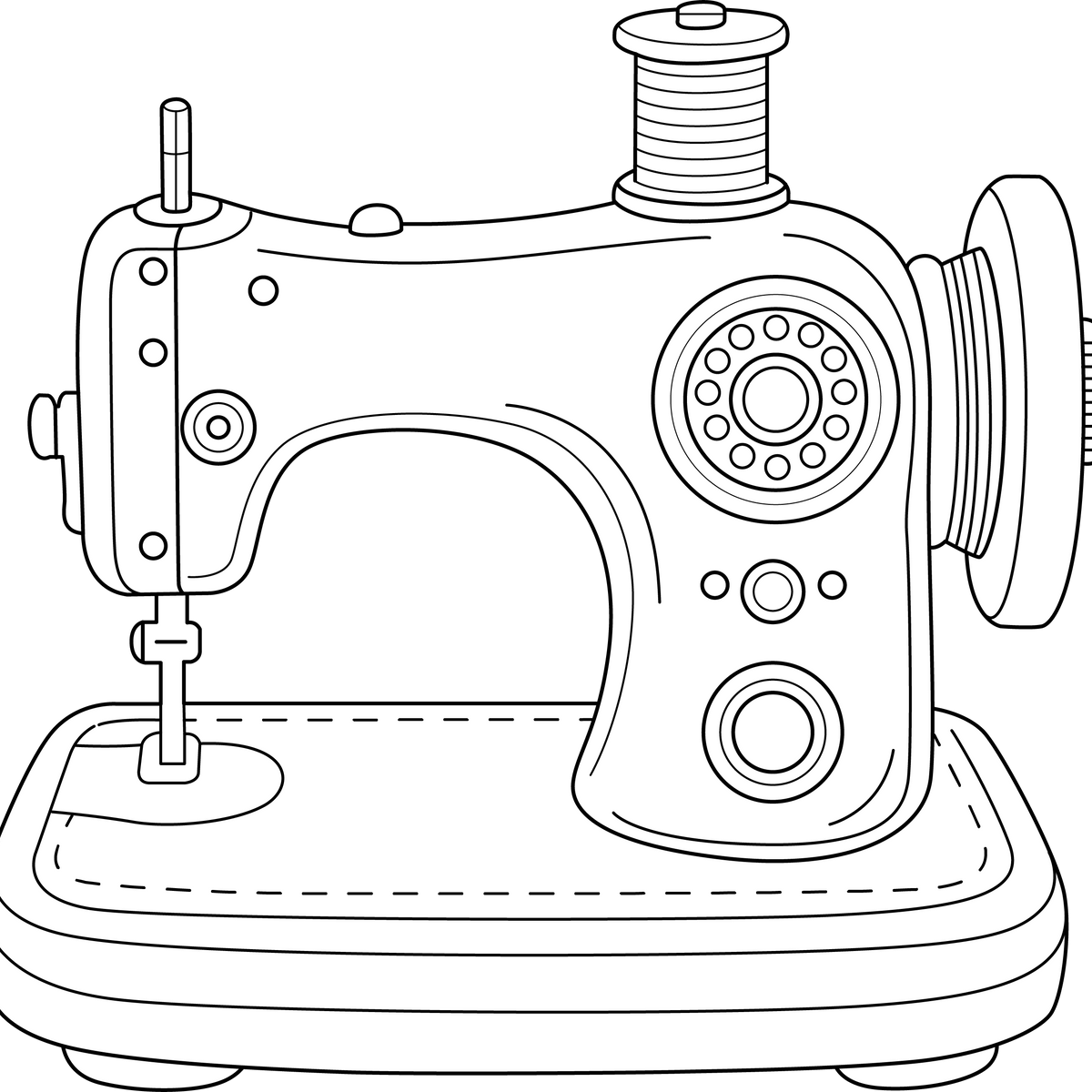 Sewing Machine Free Printable Coloring Page PDF