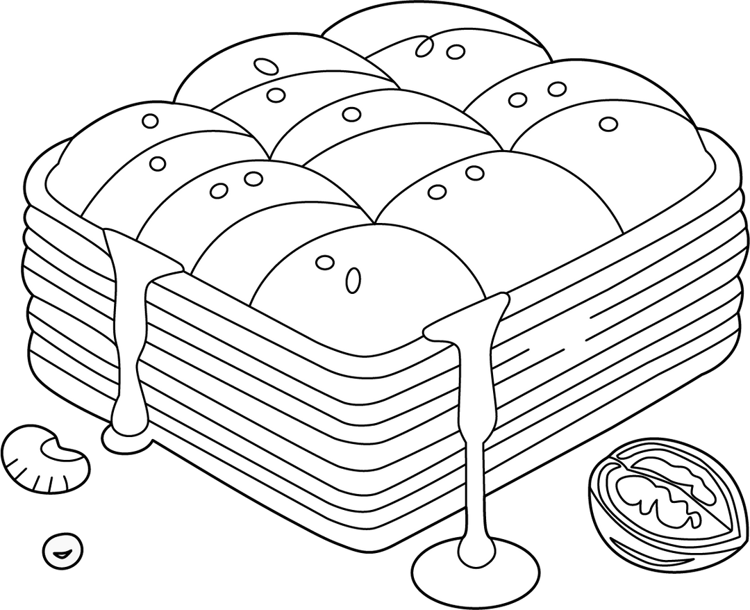 Baklava Coloring Page Free Printable PDF for Kids