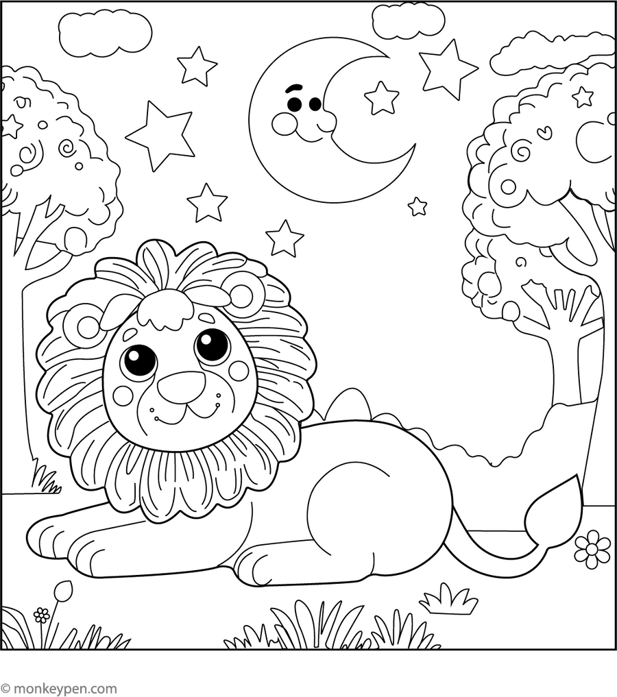 Free Printable Lion Coloring Book