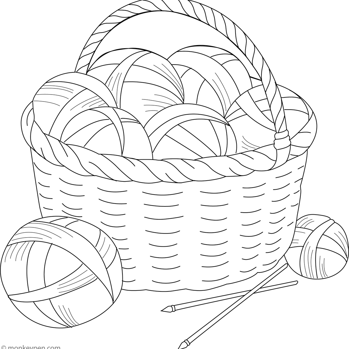 Wool Balls Coloring Page - Free Printable Coloring Page