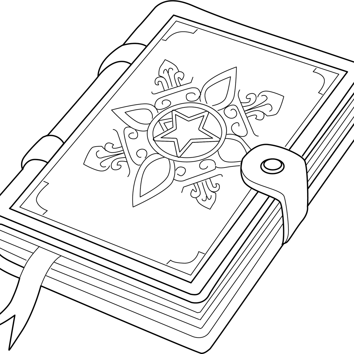 Magic Spell Book Coloring Page