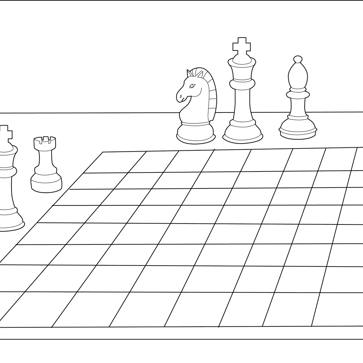 Printable Chess Board Coloring Page – Free PDF for Kids