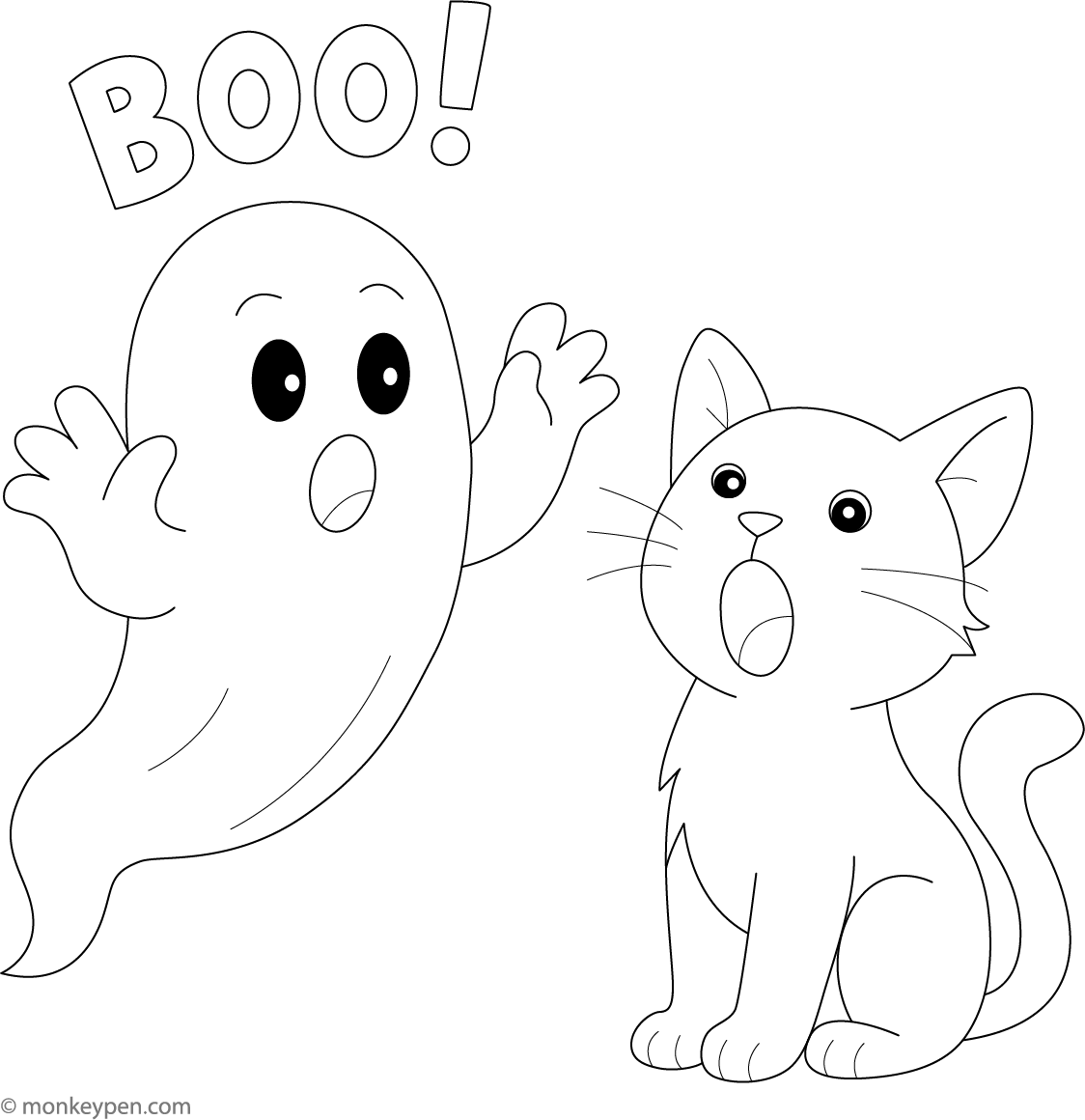 Ghost Scaring a Cat