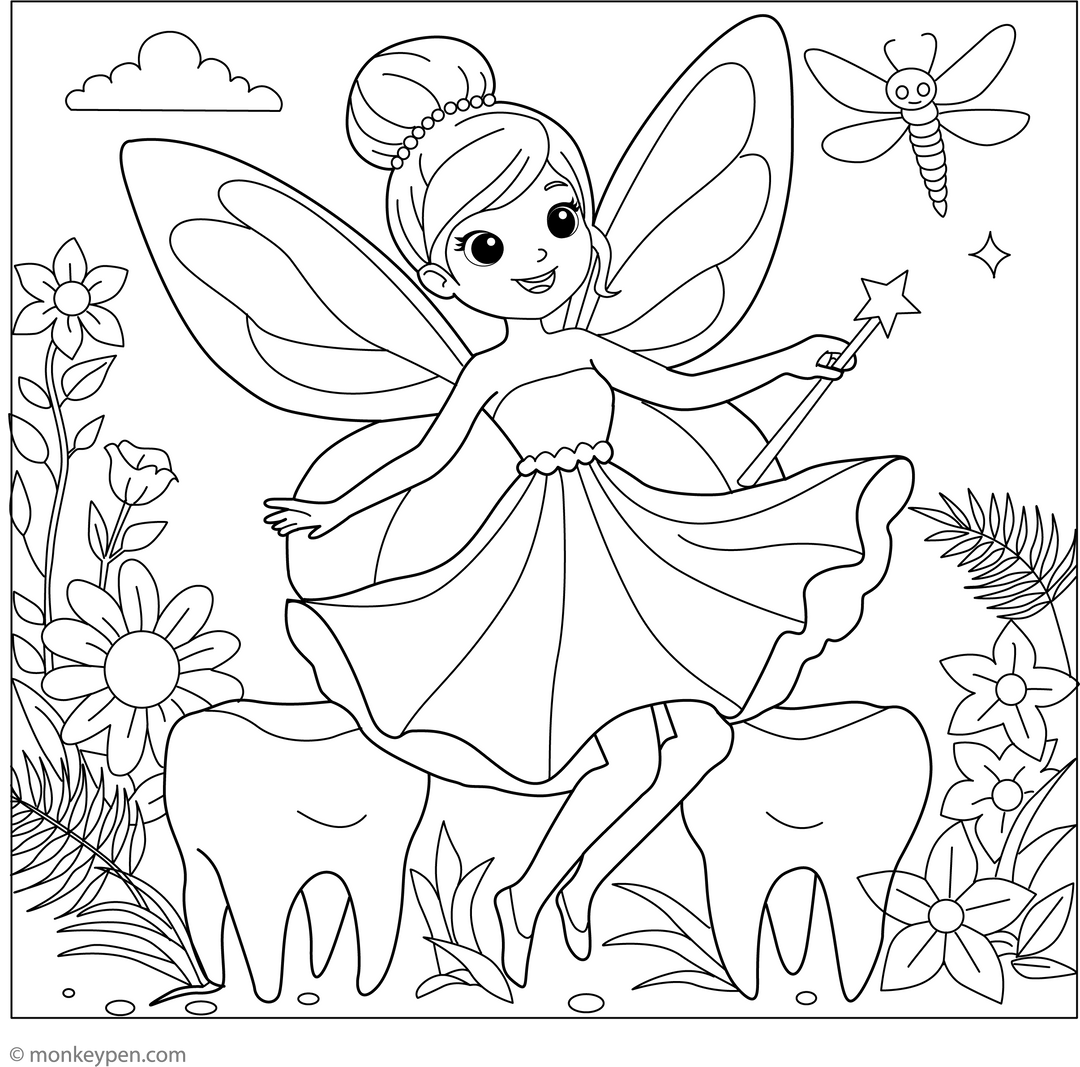 Tooth Fairy Coloring Page