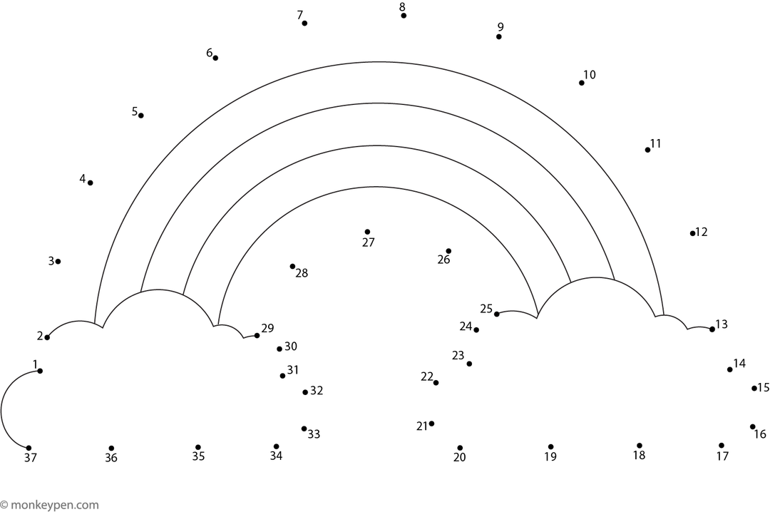 Rainbow – Free Printable Dot-to-Dot Activity for Kids