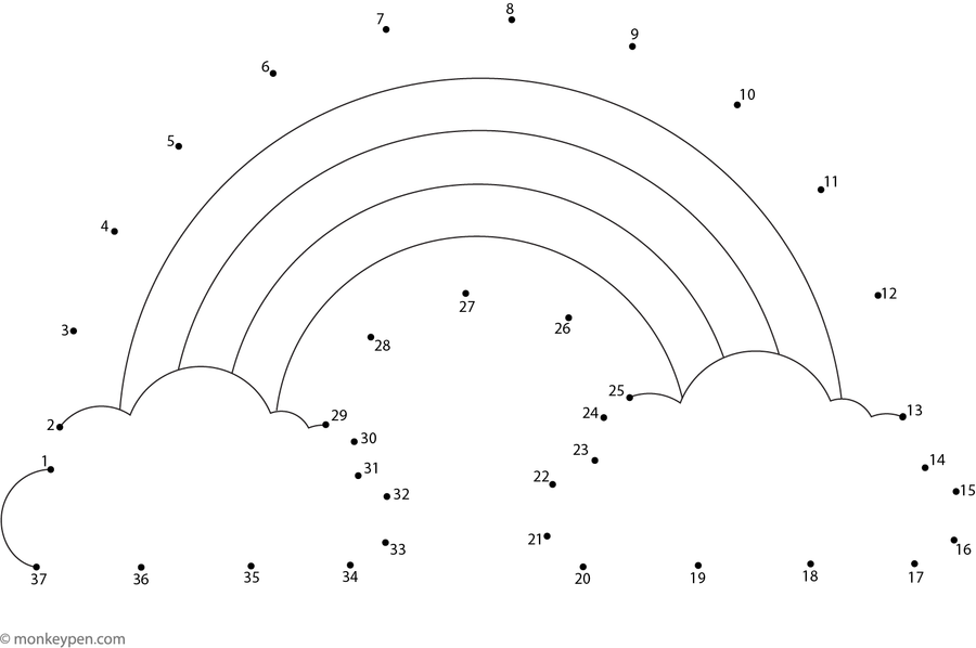 Rainbow – Free Printable Dot-to-Dot Activity for Kids