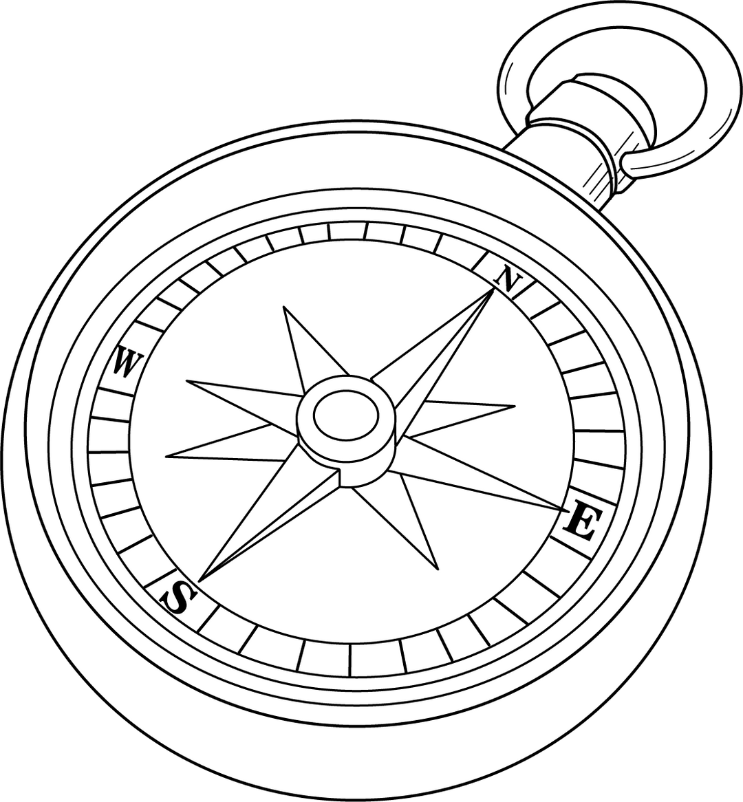 Pocket Compass Coloring Page