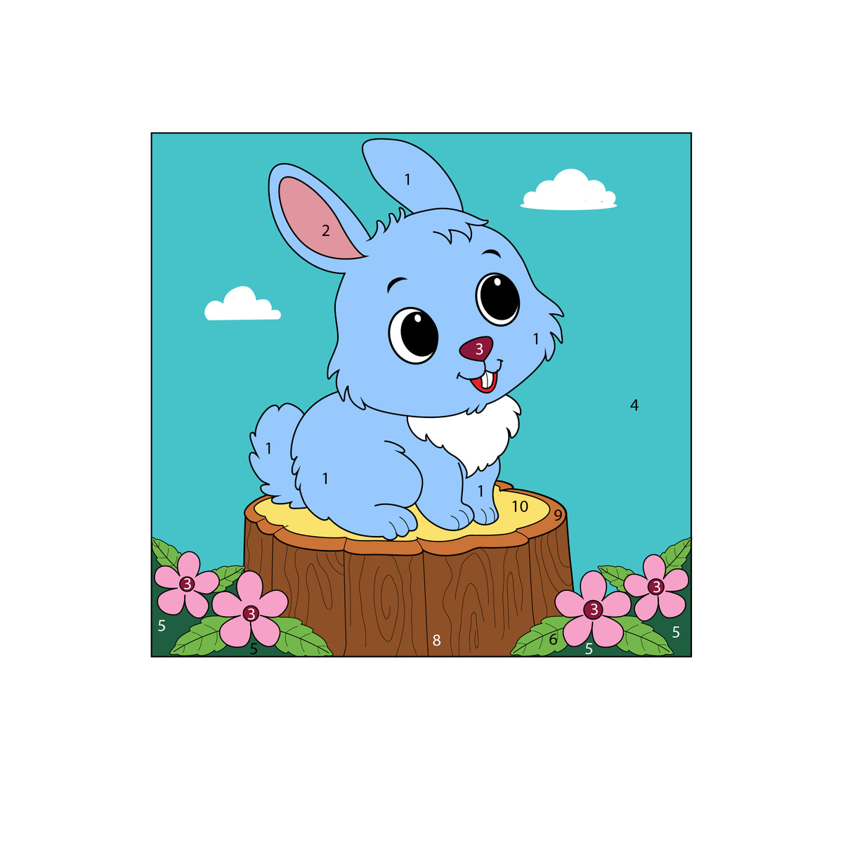 Cute Bunny Color by Number | Animal-Themed Number Activity for Kids