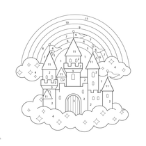 Castle Color by Number – Kids Adventure Coloring Page