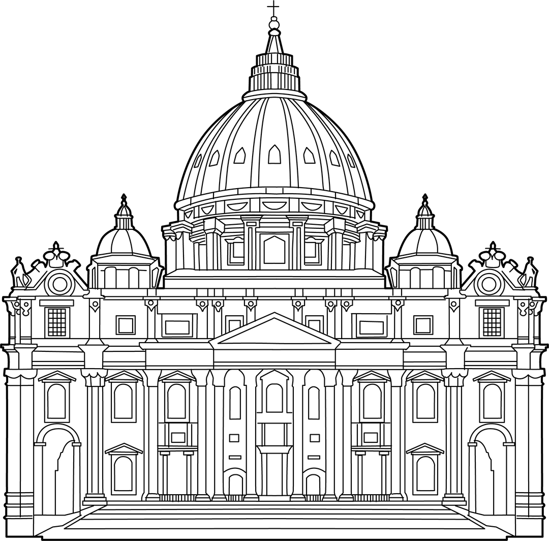 Saint Peters Basilica Coloring Page