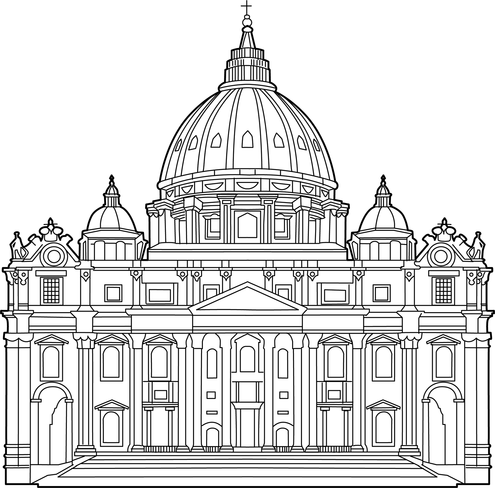 Saint Peters Basilica Coloring Page