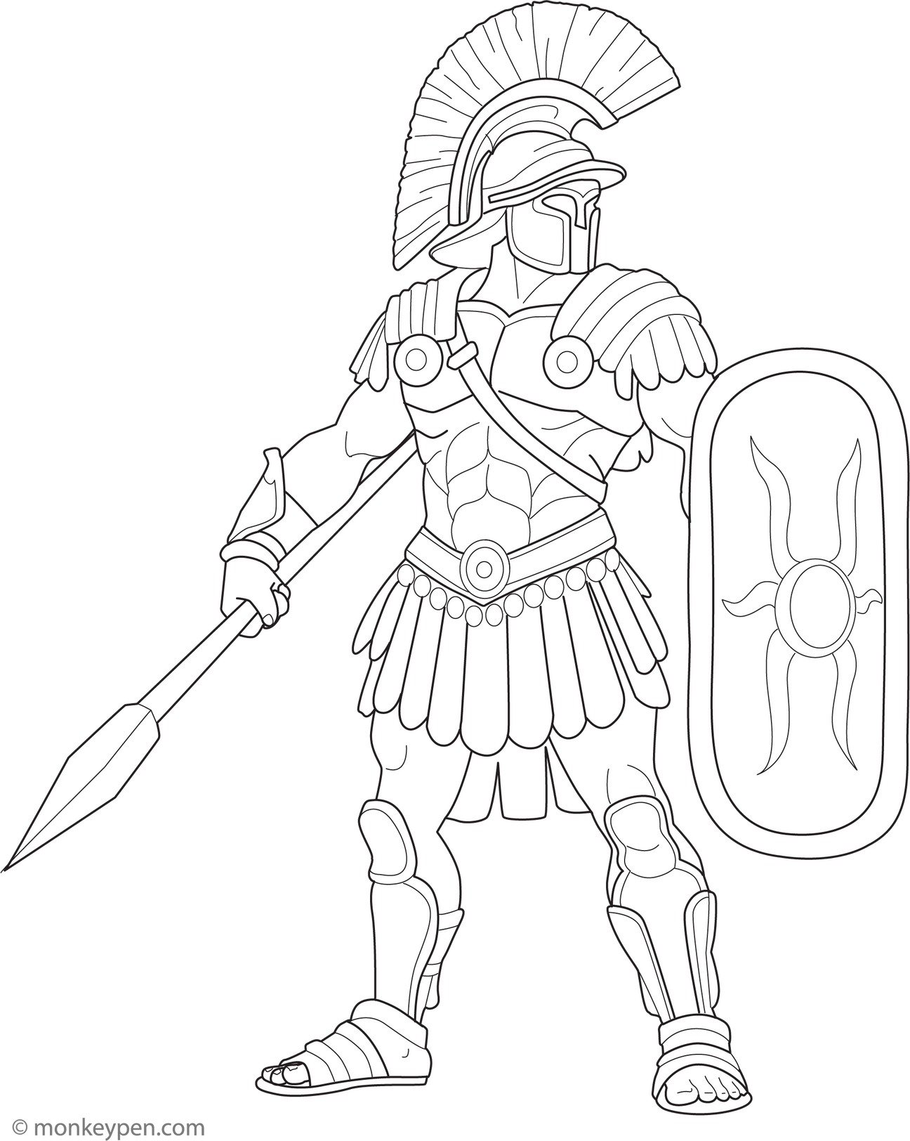 Roman Gladiator Coloring Page