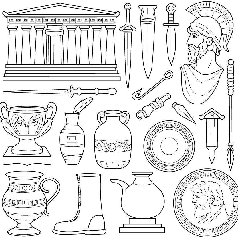 Ancient Greece Coloring Page - Free Printable PDF for Kids