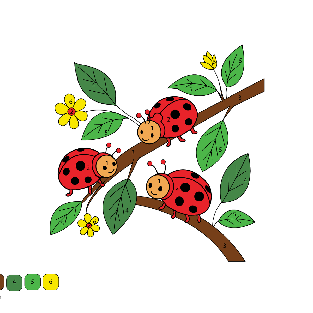 Ladybug Color by Number | Fun Insect Coloring Activity Sheet