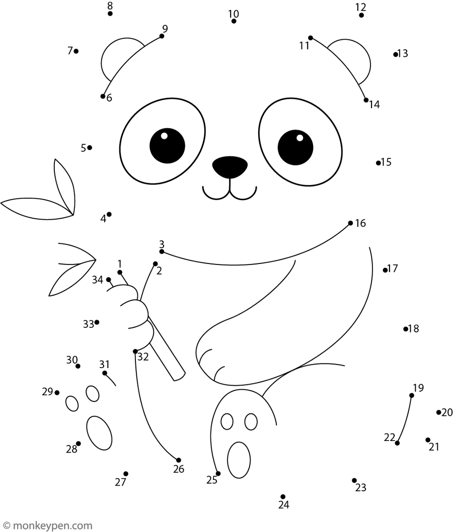Panda – Free Printable Dot-to-Dot Activity for Kids