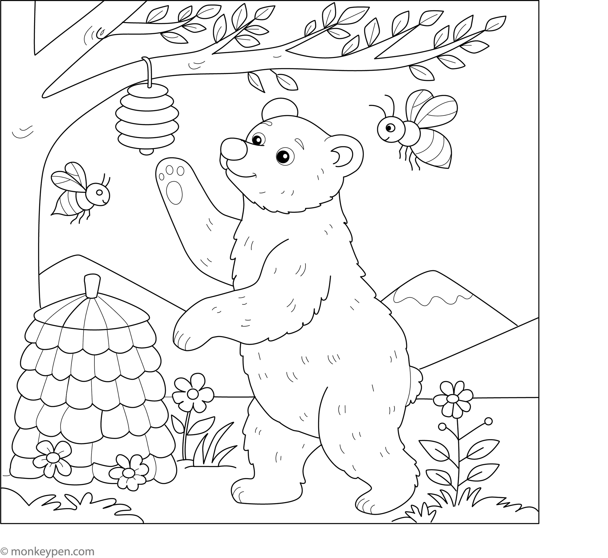 Free Printable Bear Coloring Book PDF for Kids
