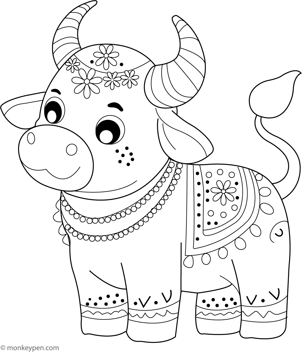 Decorated Festival Bull – Free Kids Activity Printable