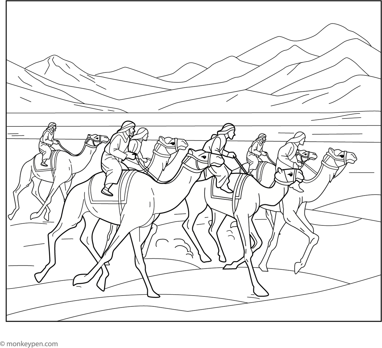 Free Camel Coloring Pages – Printable Desert Animals