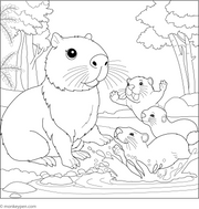 Free Capybara Coloring Pages – Cute Printable Rodent Sheets for Kids