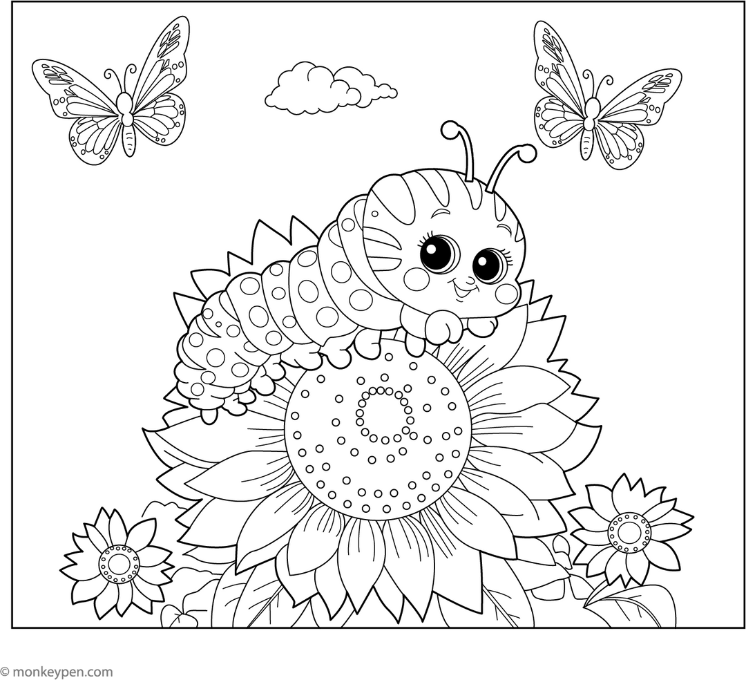 Caterpillar Coloring Book - Free PDF Download