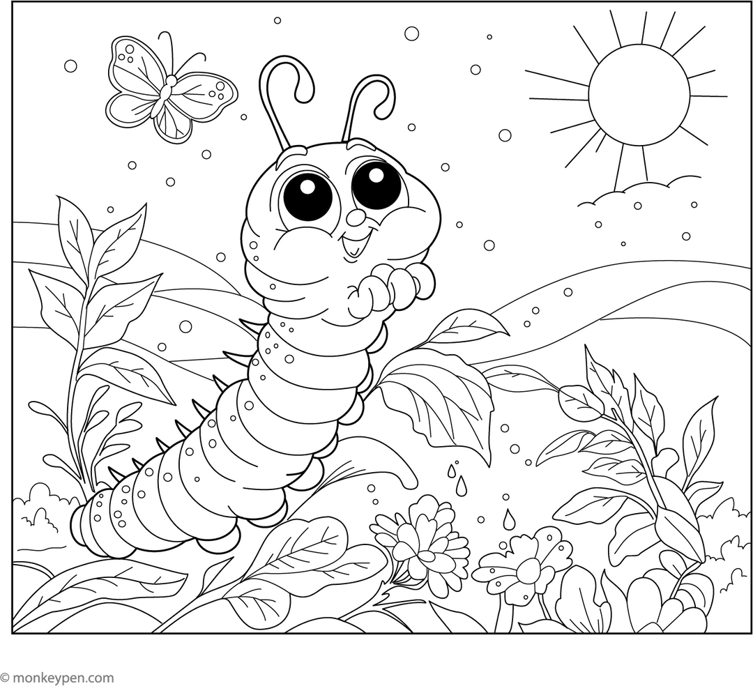 Caterpillar Coloring Book - Free PDF Download