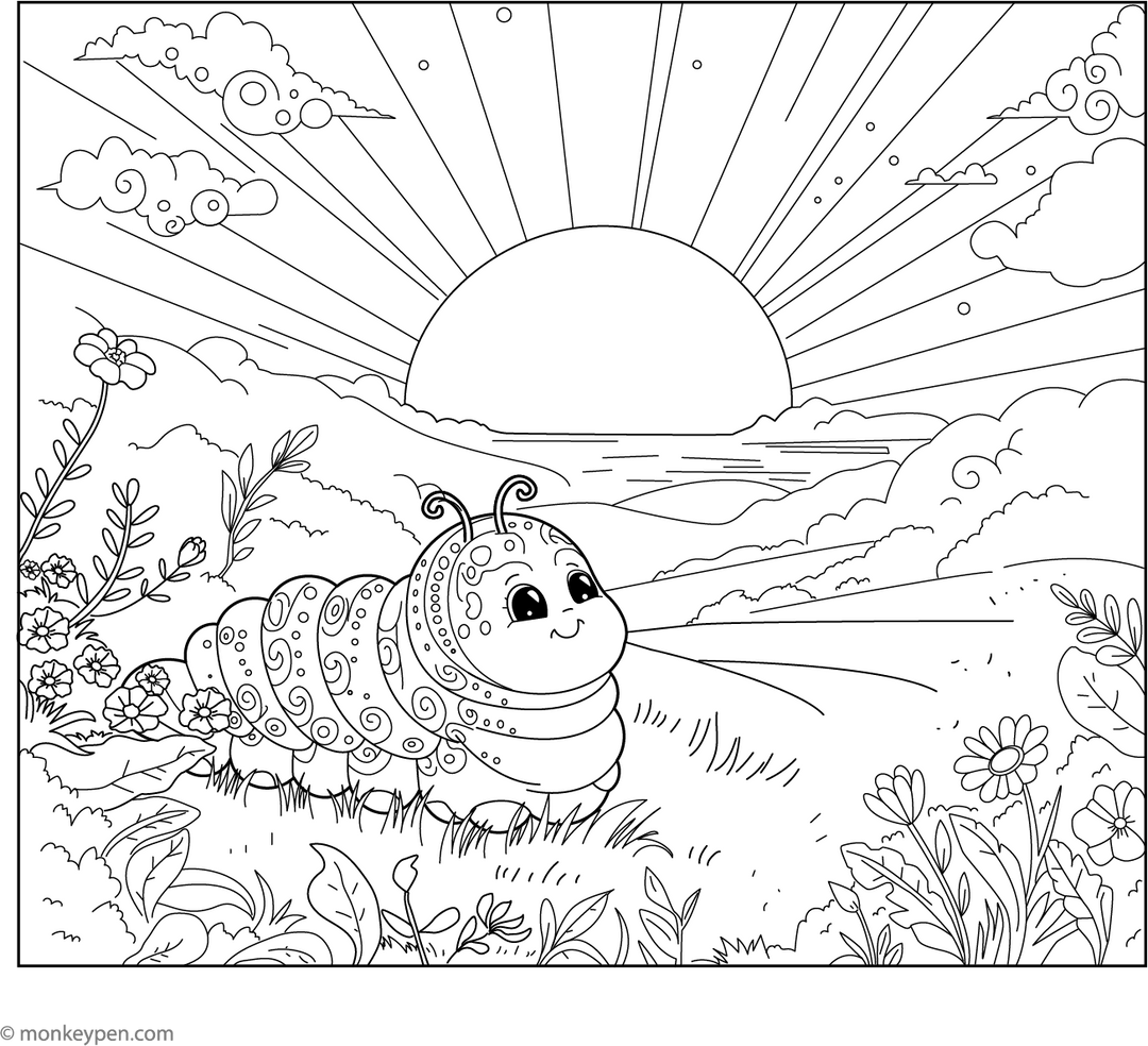 Free Caterpillar Coloring Pages – Bug & Nature Fun
