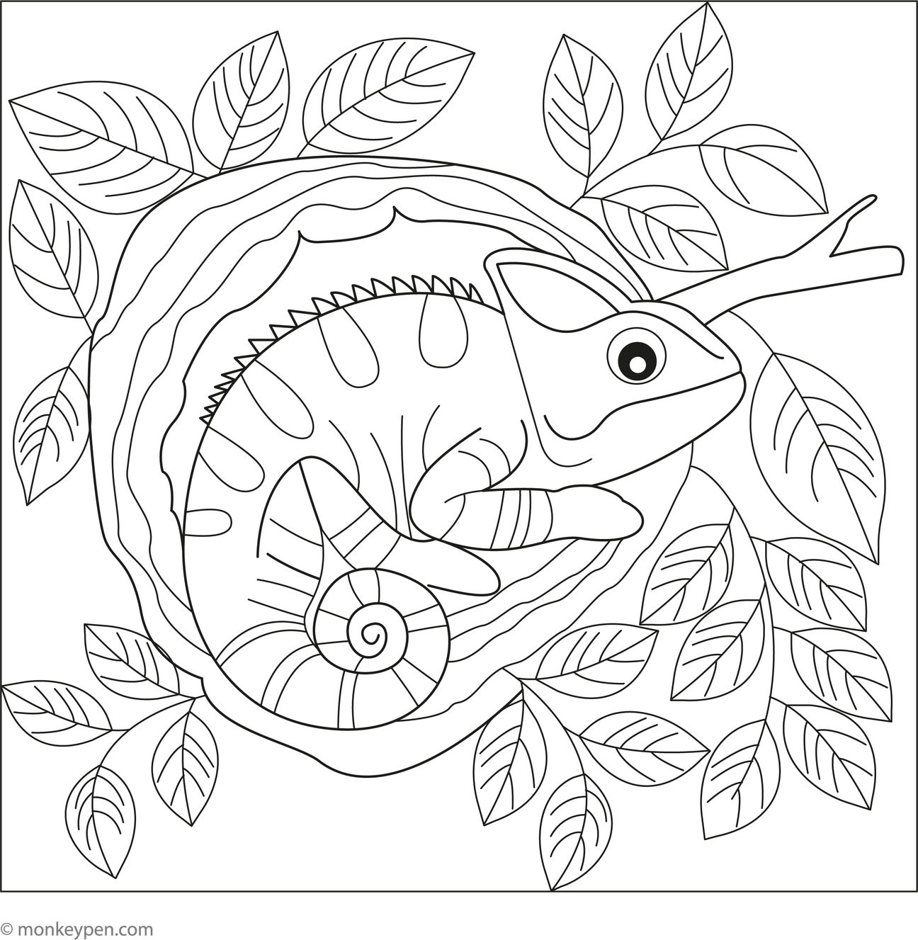 Chameleon Coloring Book – Free Printable PDF for Kids Fun
