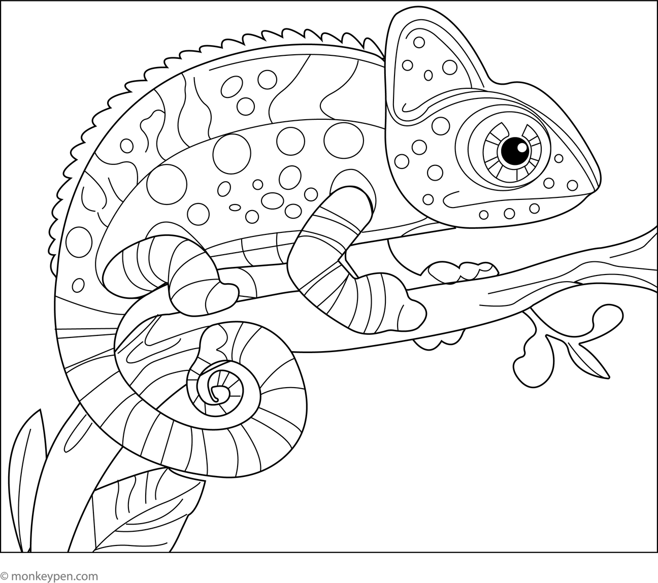 Free Chameleon Coloring Pages – Fun Printable Reptile Sheets for Kids
