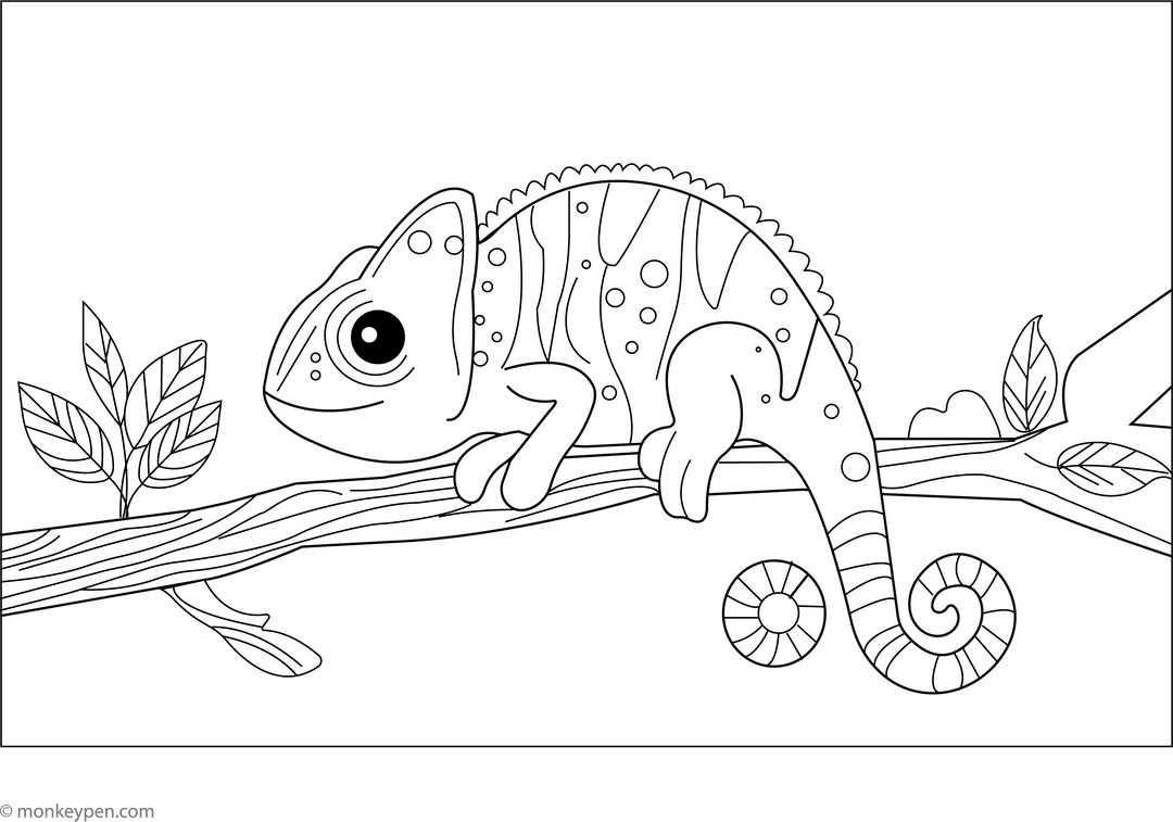 Free Chameleon Coloring Pages – Printable Reptile Fun