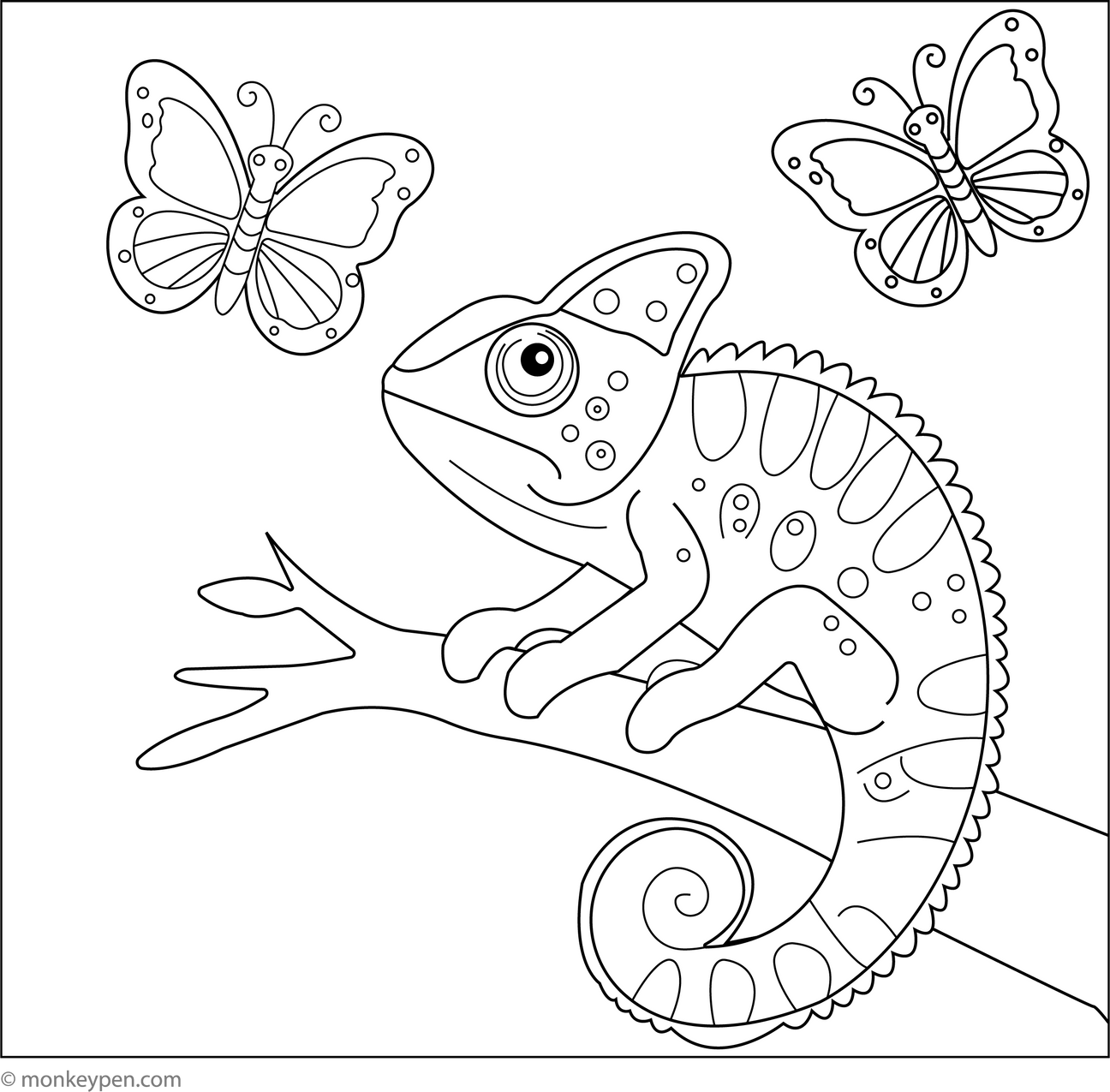 Free Chameleon Coloring Pages – Printable Reptile Fun