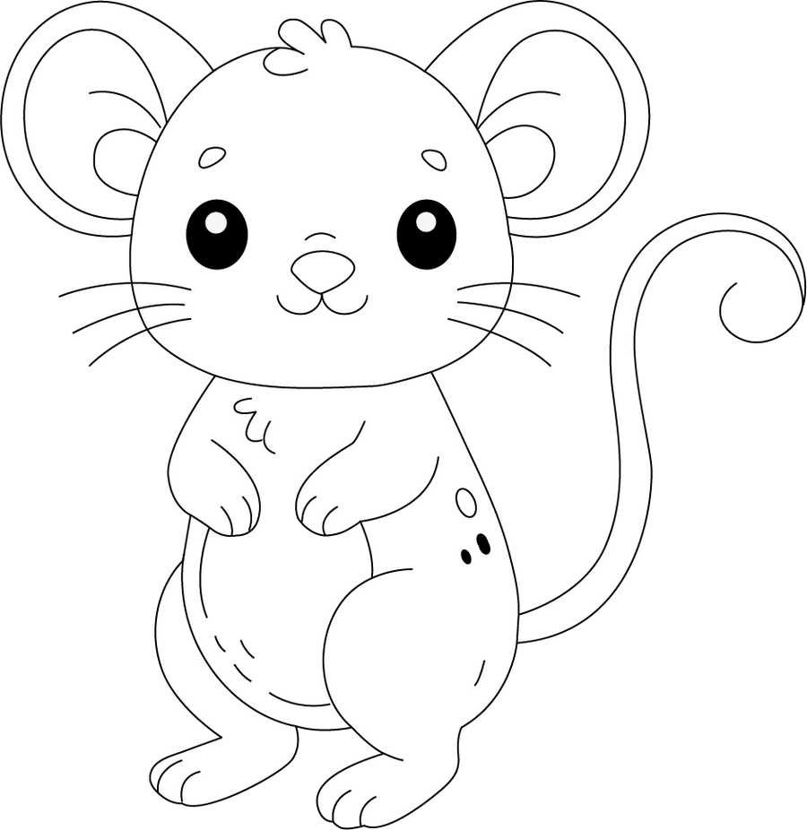Cute Mouse Coloring Page – Free Kids Activity Printable
