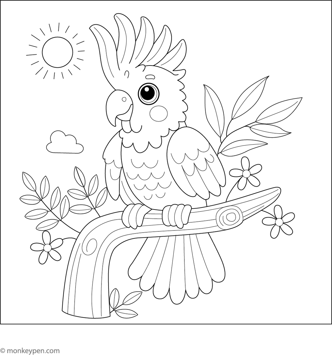 Free Cockatoos Coloring Pages – Printable for Kids