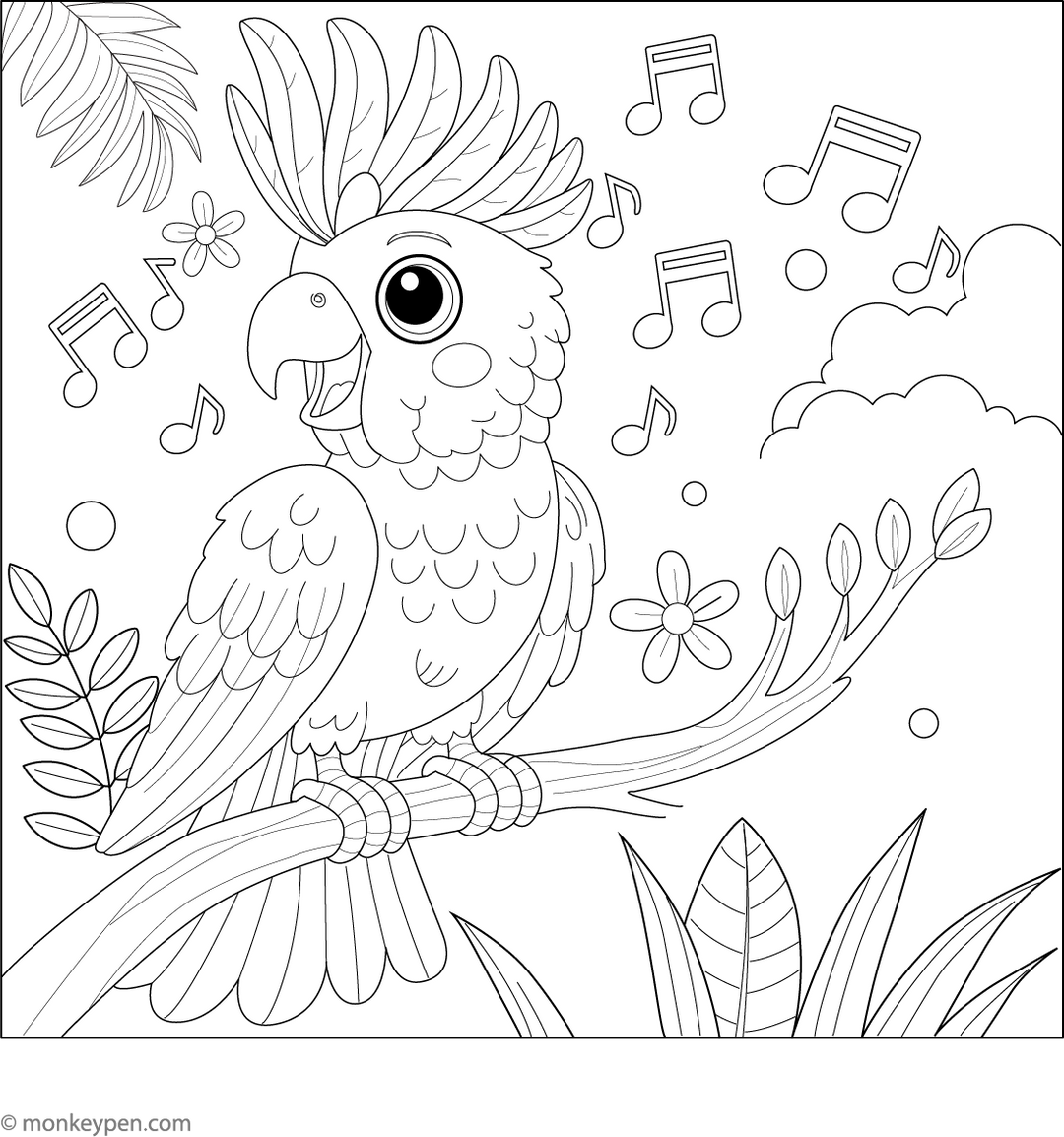Free Cockatoos Coloring Pages – Printable for Kids