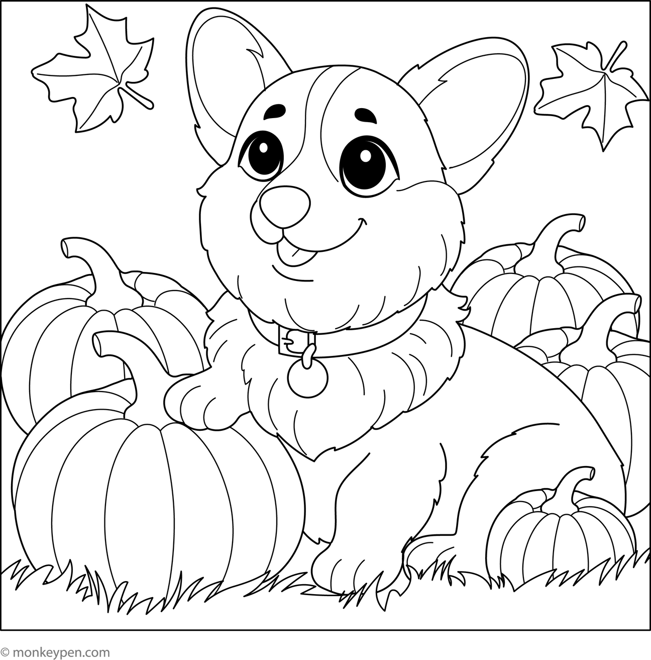 Free Printable Corgi Coloring Book PDF