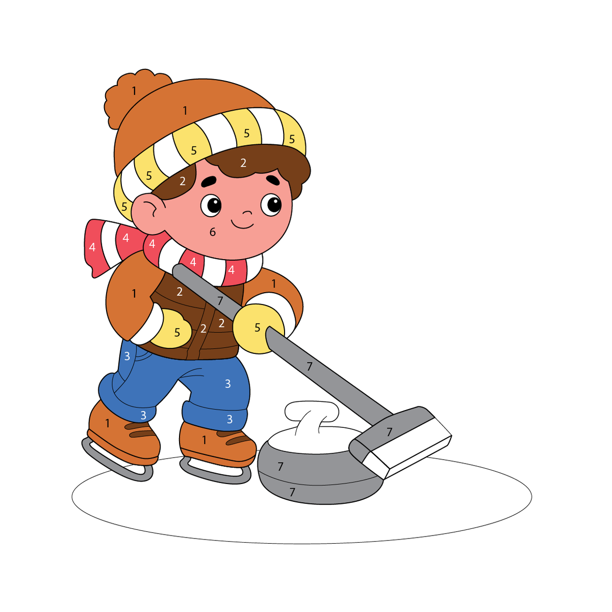 Curling | Winter Sports Color by Number