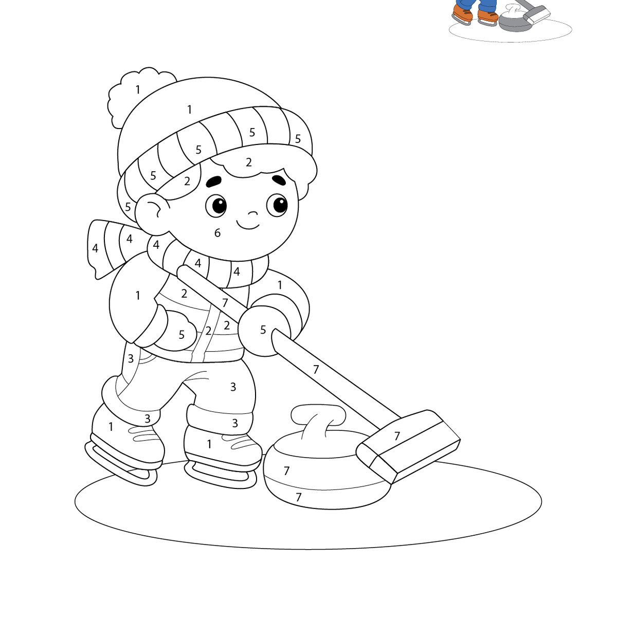 Curling | Winter Sports Color by Number