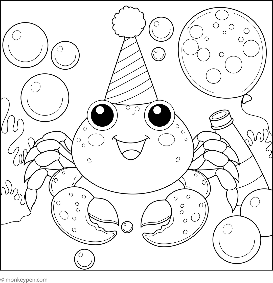 Free Crab Coloring Book (Printable)