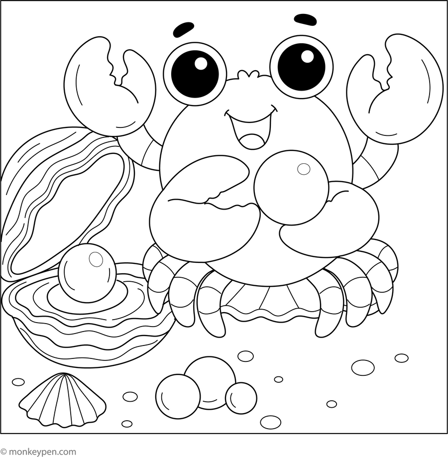 Free Crab Coloring Pages – Printable Ocean Animal Sheets for Kids
