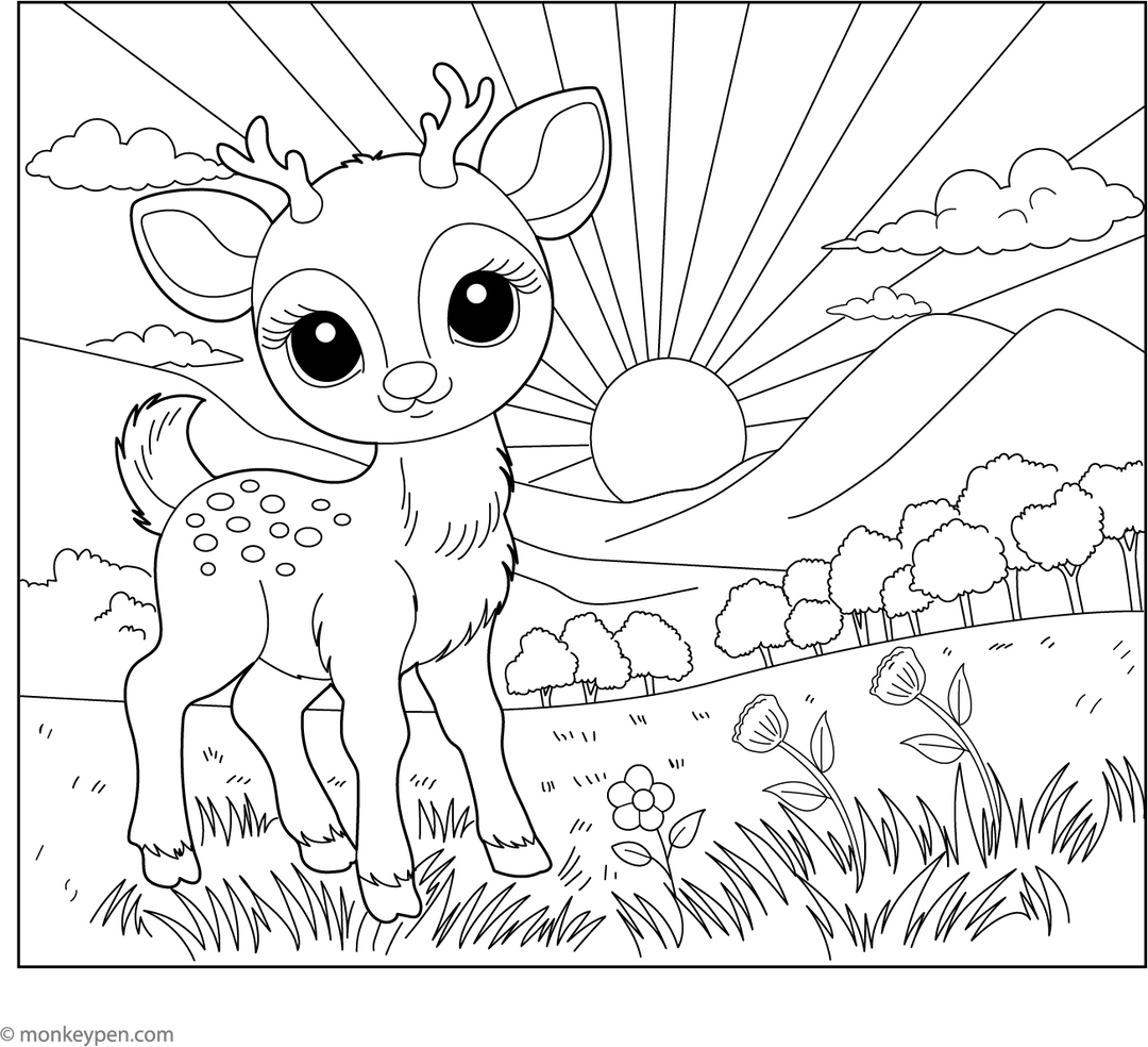 Free Printable Deer Coloring Book