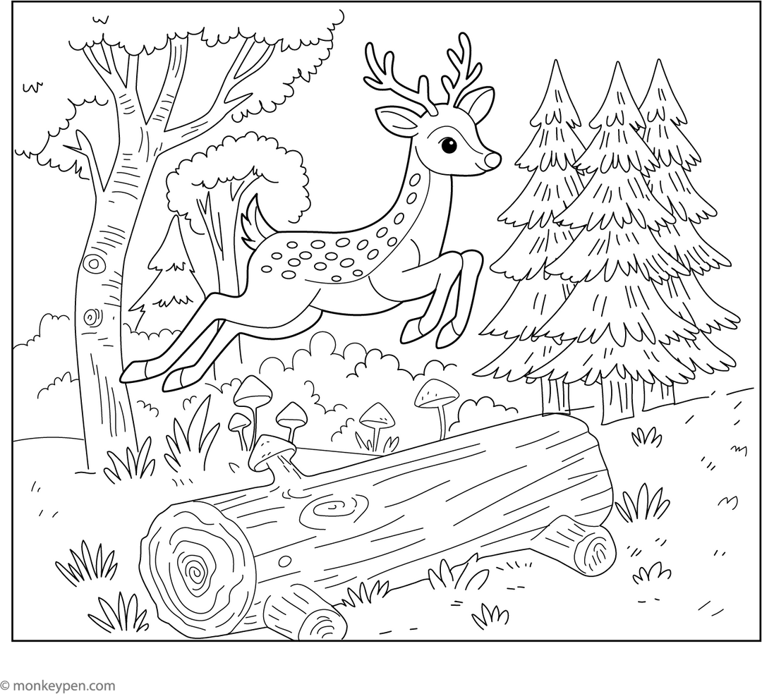 Free Printable Deer Coloring Book