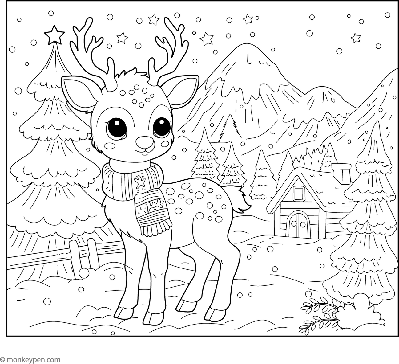 Free Printable Deer Coloring Book