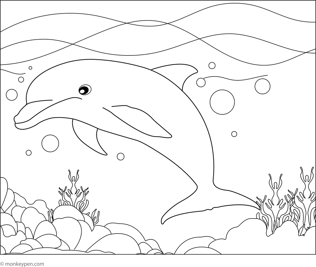 Dolphin Coloring Book - Free PDF Download