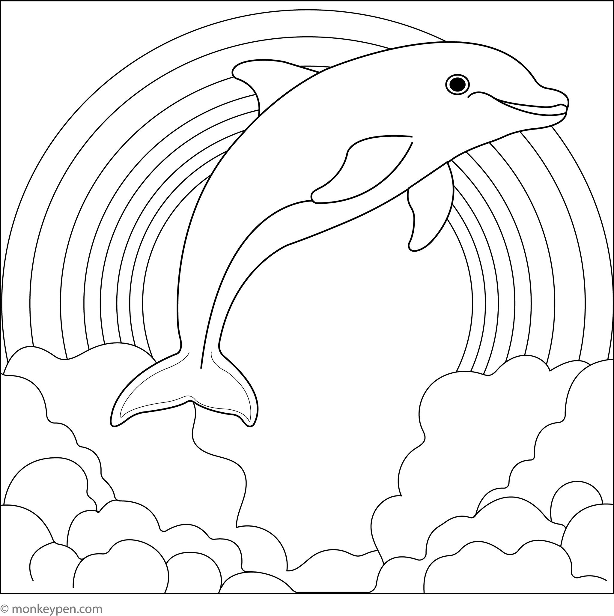 Dolphin Coloring Book - Free PDF Download