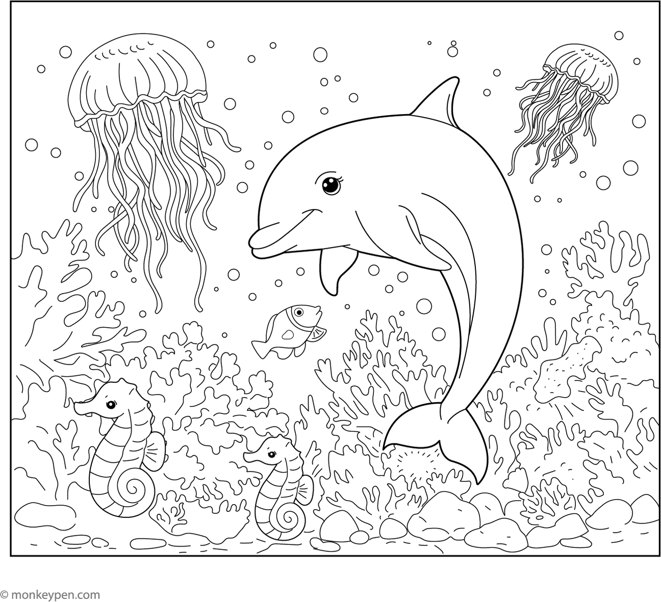 Free Dolphin Coloring Pages – Printable Ocean Fun for Kids