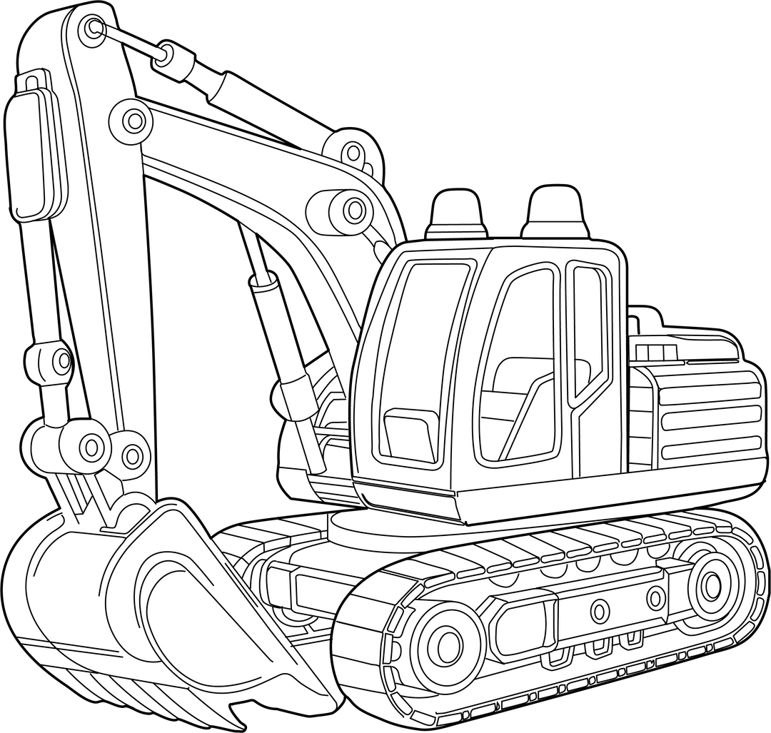 Printable Excavator Coloring Page