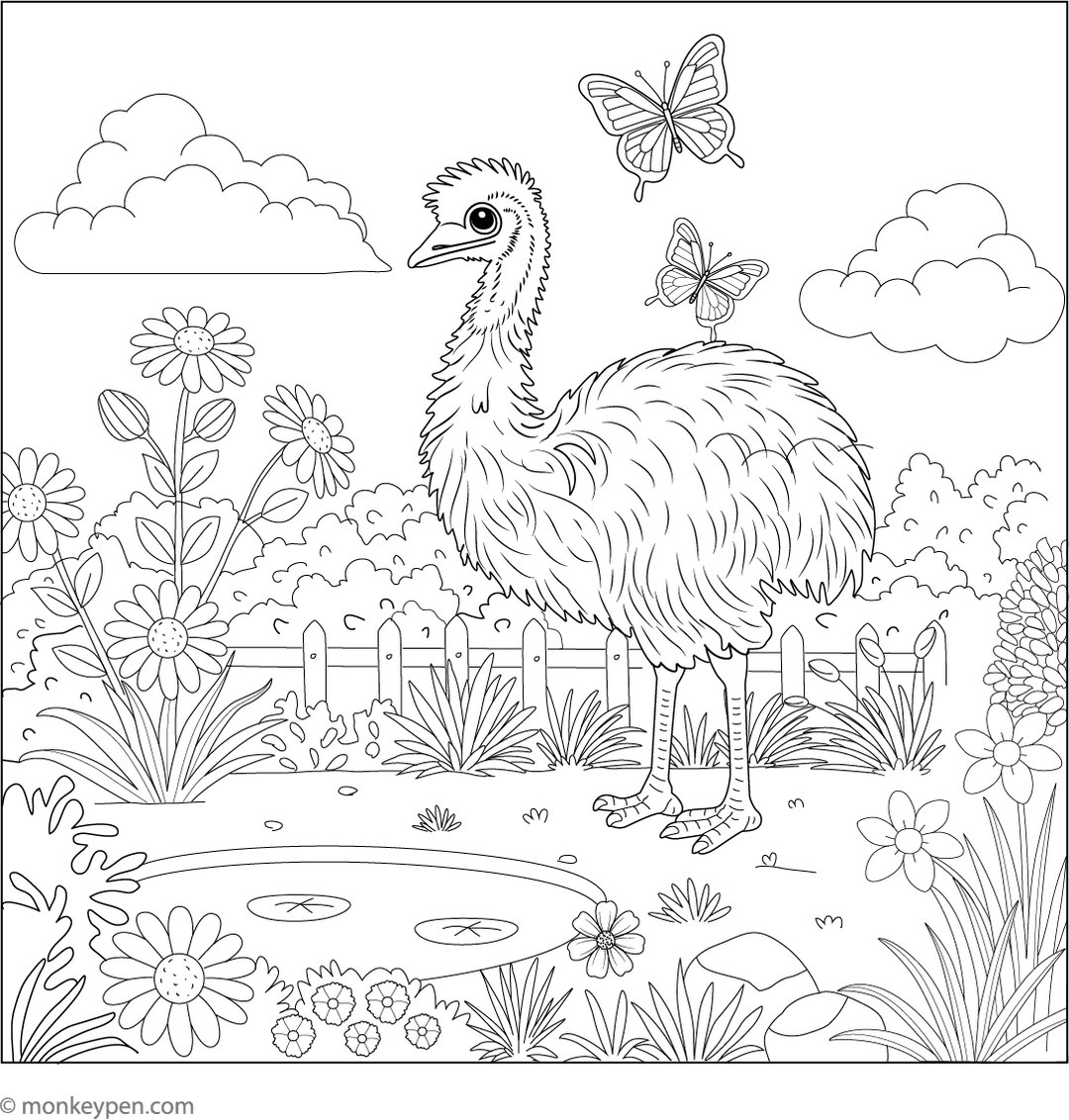 Emu Coloring Book (Free Printable PDF)