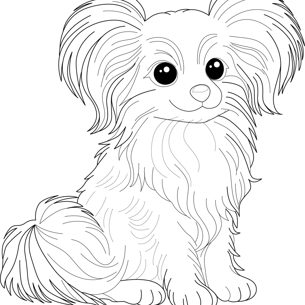 Papillon Free Printable Coloring Page PDF for Kids