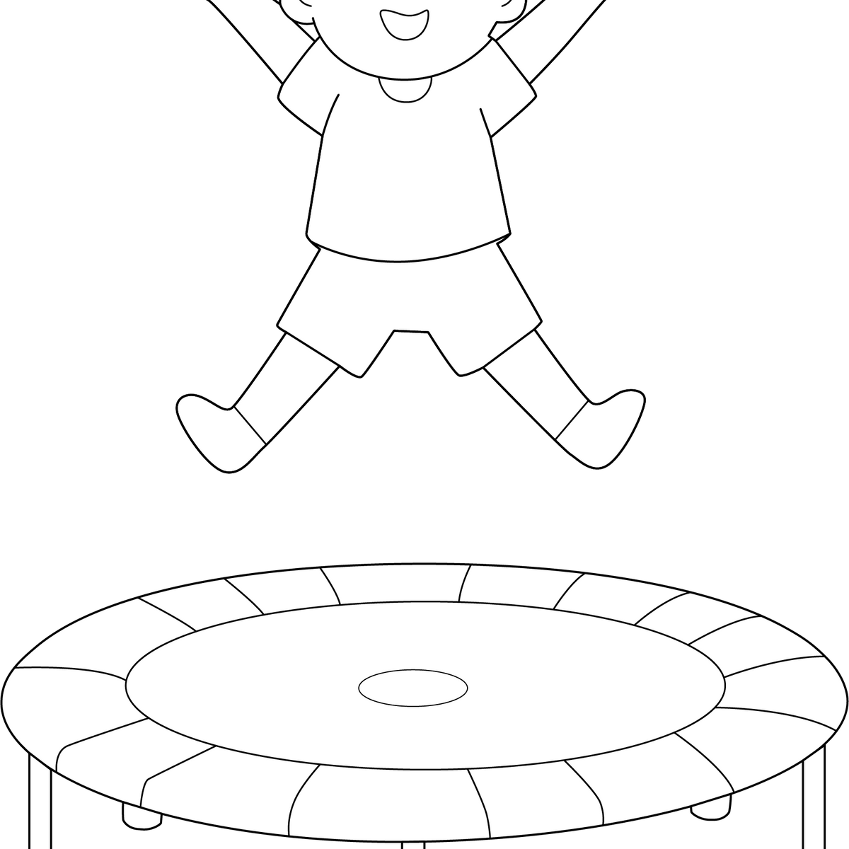 Free Printable Trampoline Coloring Page for Kids Fun