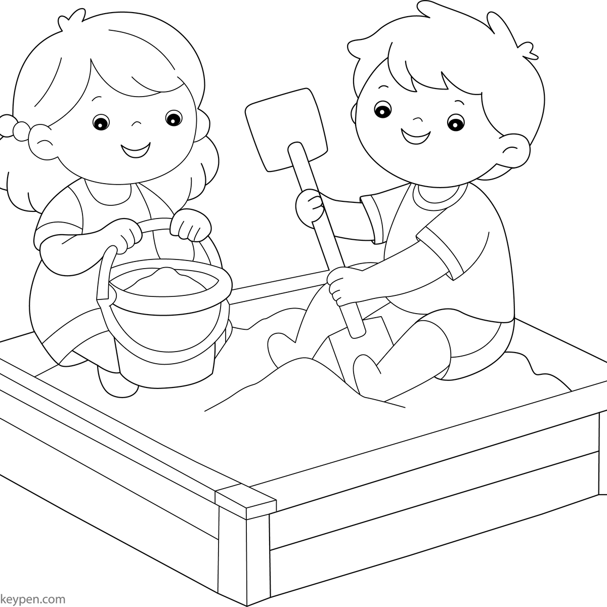 Sandbox Coloring Page – Fun Printable Sheet for Kids