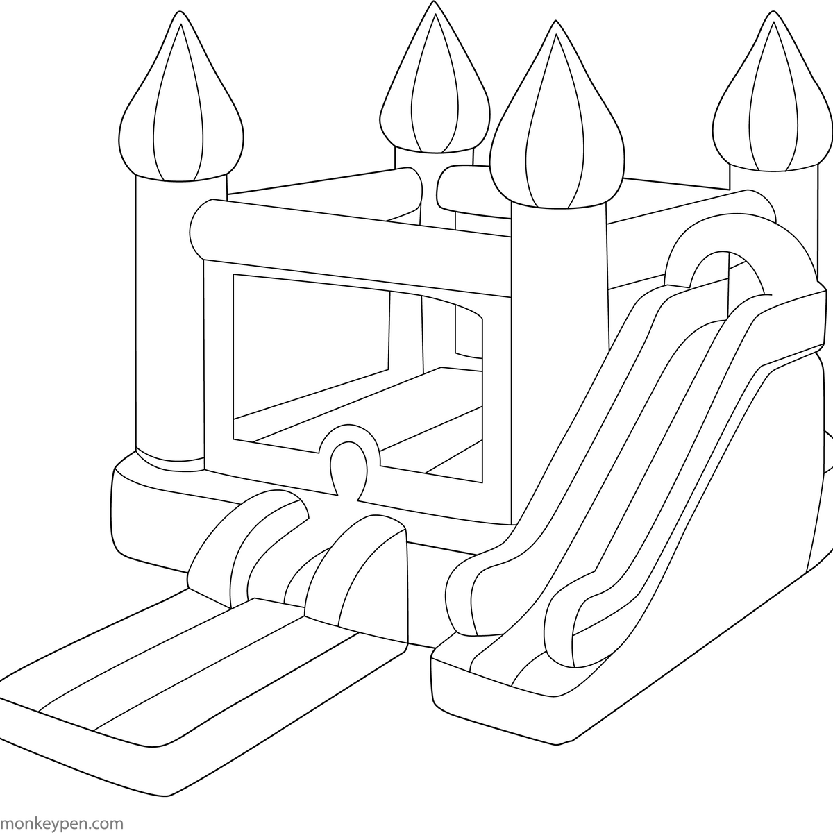 Inflatable Bouncer Coloring Page – Printable PDF for Kids
